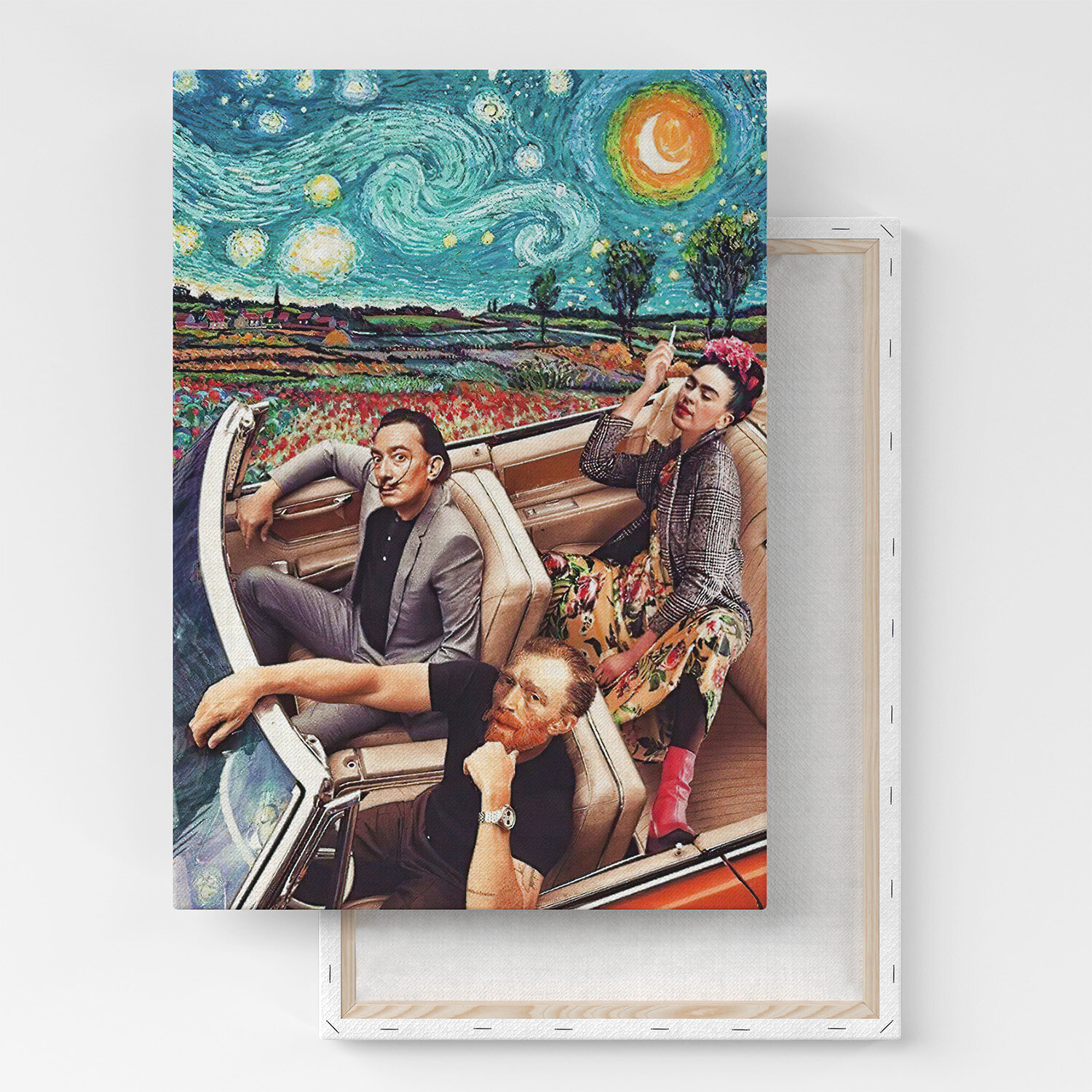 Картина на холсте, репродукция / Ван Гог, Фрида Кало и Сальвадор Дали / Размер 40 x 53 см