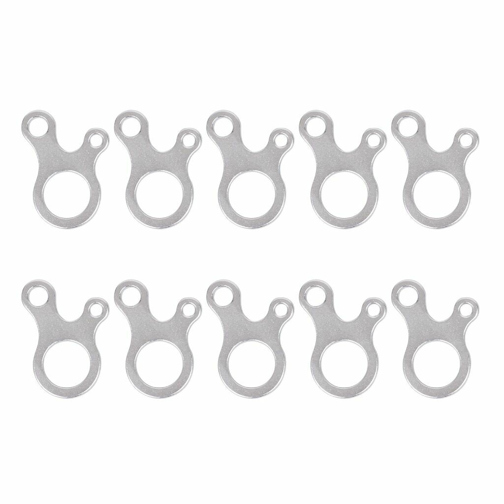 Прочие аксессуары для палатки, Лагерное оборудование. Застежка из алюминиевого сплава с карабином для верёвки - серебристая, 1 комплект 10 штук