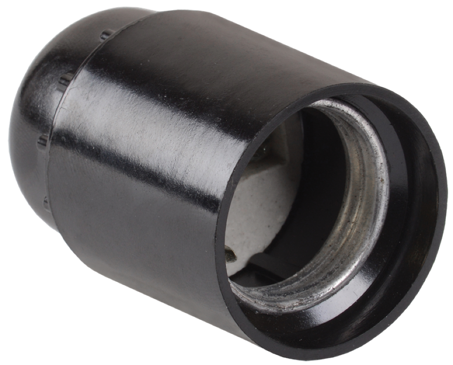 Патрон для лампы IEK / ИЭК Пкб27-04-К01 подвесной, карболит черный, Е27, EPK10-04-01-K01 / электрооборудование