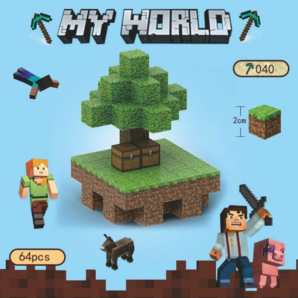 Магнитный Конструктор Майнкрафт набор детали фигурок Игрушка Minecraft My World , Комплект из магнитных блоков