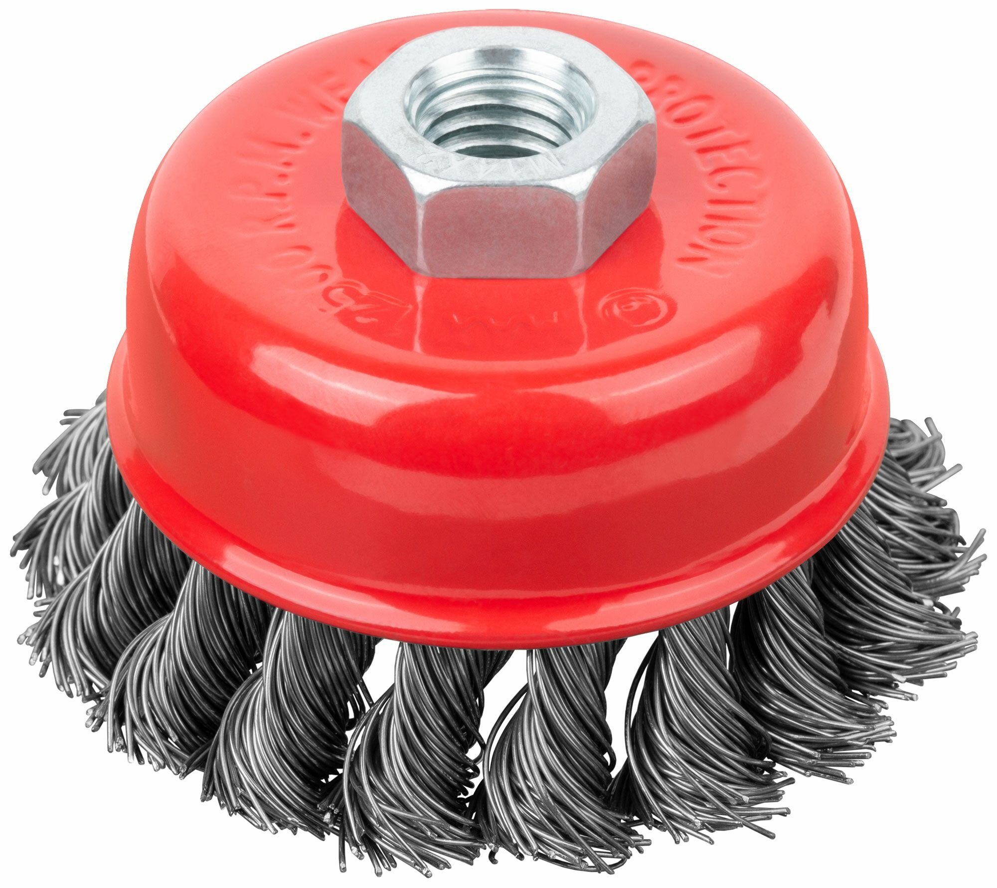 Корщетка-чашка, гайка М14, стальная витая проволока 75 мм