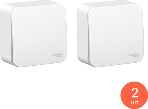 Выключатель Systeme Electric / Систем Электрик Blanca, 10А 250В IP20 схема 1, белый одноклавишный открытой установки, BLNVA101001 / переключатель (комплект из 2 шт)