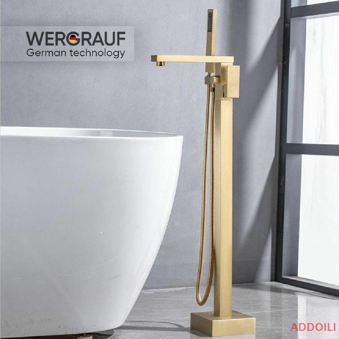 Напольный смеситель для ванны Wergrauf FS-04B. Смеситель с душем