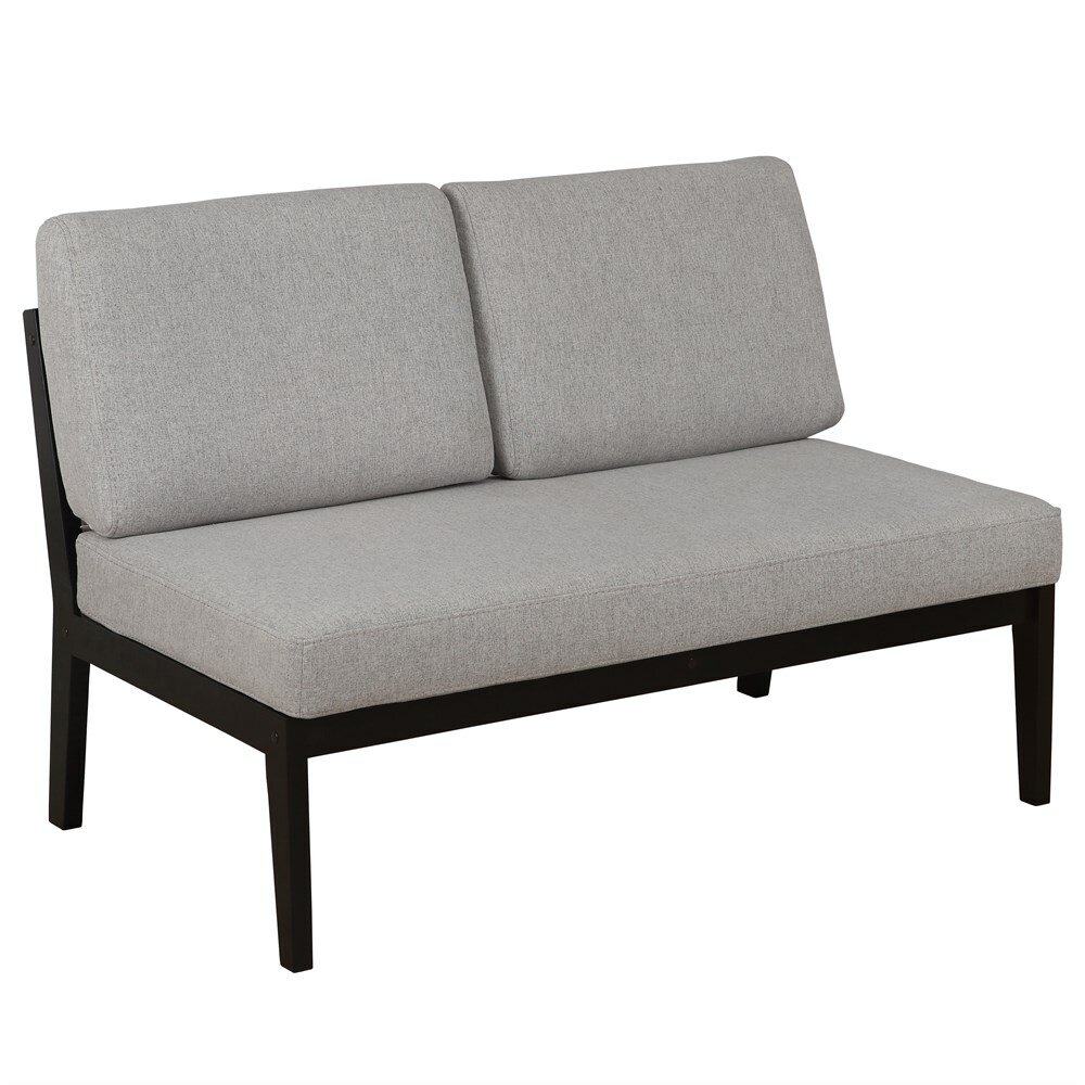 МБЛ Диван-скамья Массив мягкая ткань серый, каркас венге серый, венге