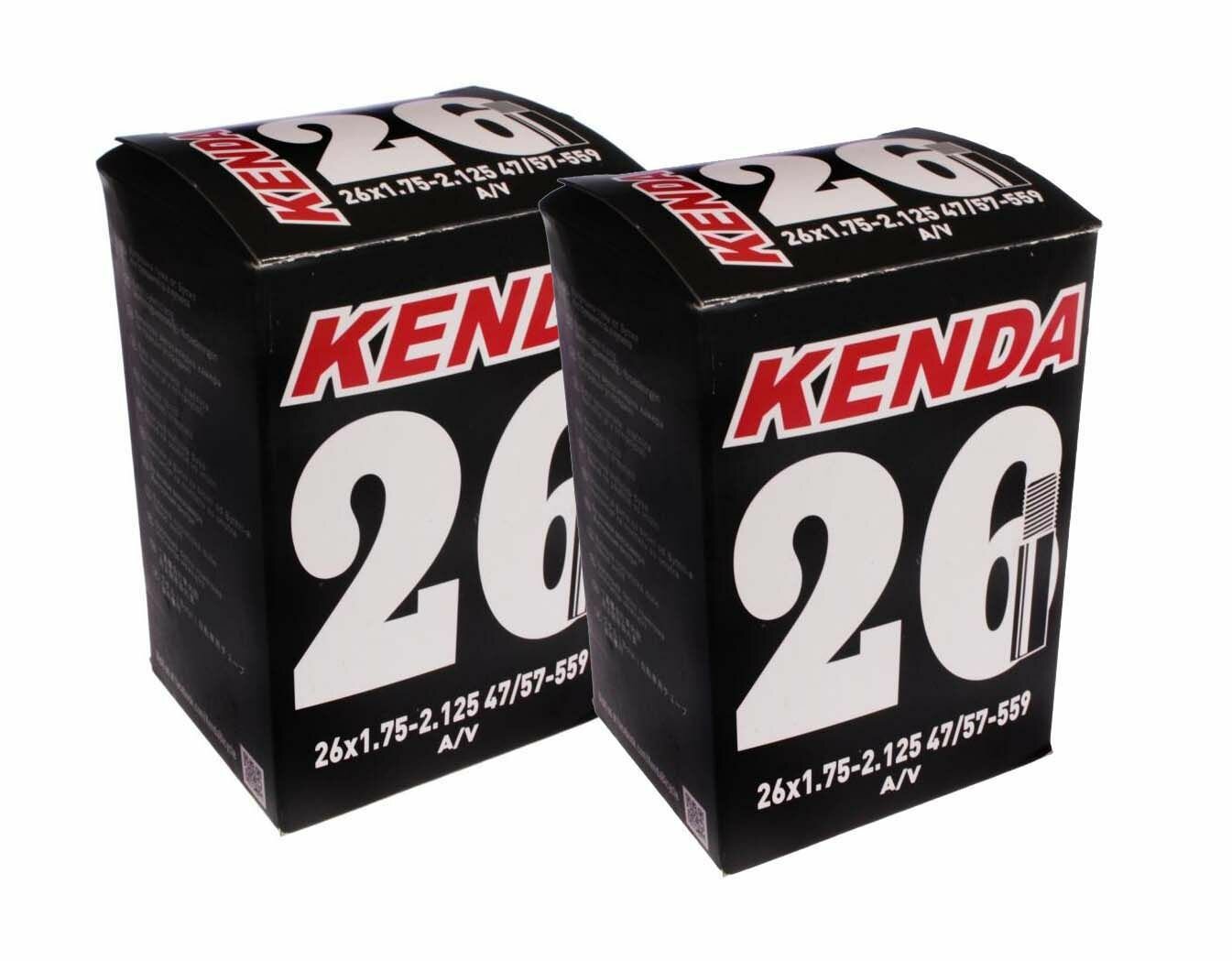Комплект 2 штуки велокамера Kenda 26 дюймов, авто ниппель (Schrader) Ширина: 1.75-2.125