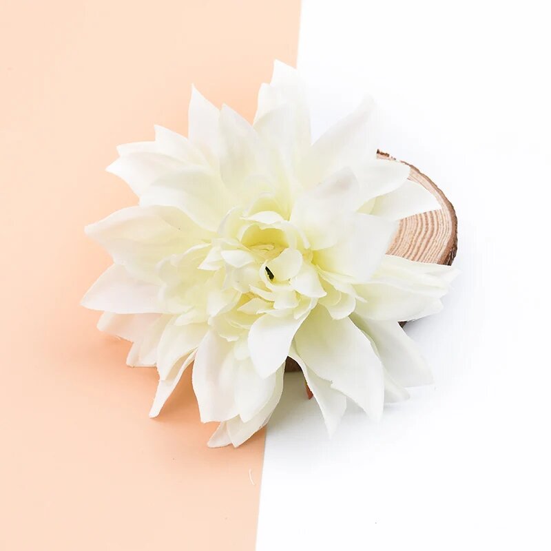 Искусственные цветы шелковые герберы ZQCY 10 шт milk white