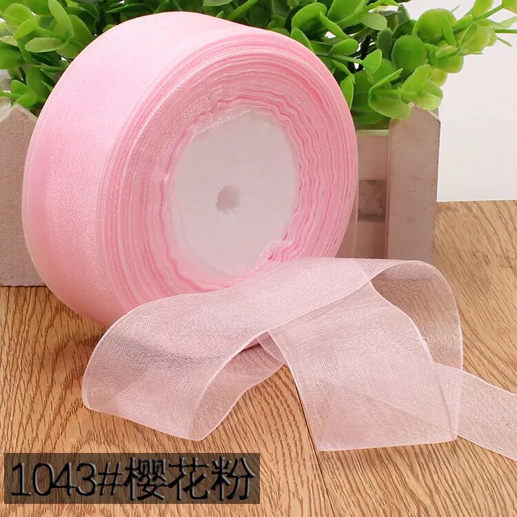 Ленты из прозрачной органзы, 12/15/20/25/40/50 мм, для рукоделия, тканевые украшения для свадьбы, дня рождения, упаковки подарков, шифоновая лента