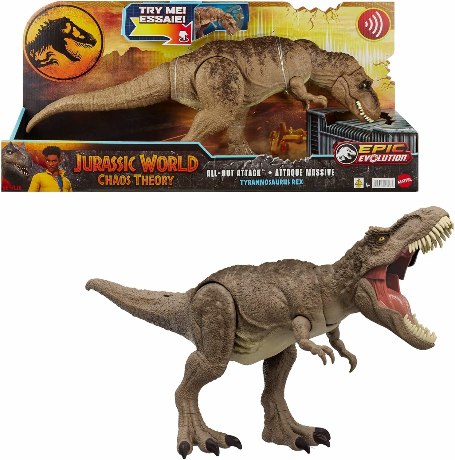 Динозавр Jurassic World Tyrannosaurus Rex - Тираннозавр Рекс тотальная атака 53 см HXF53