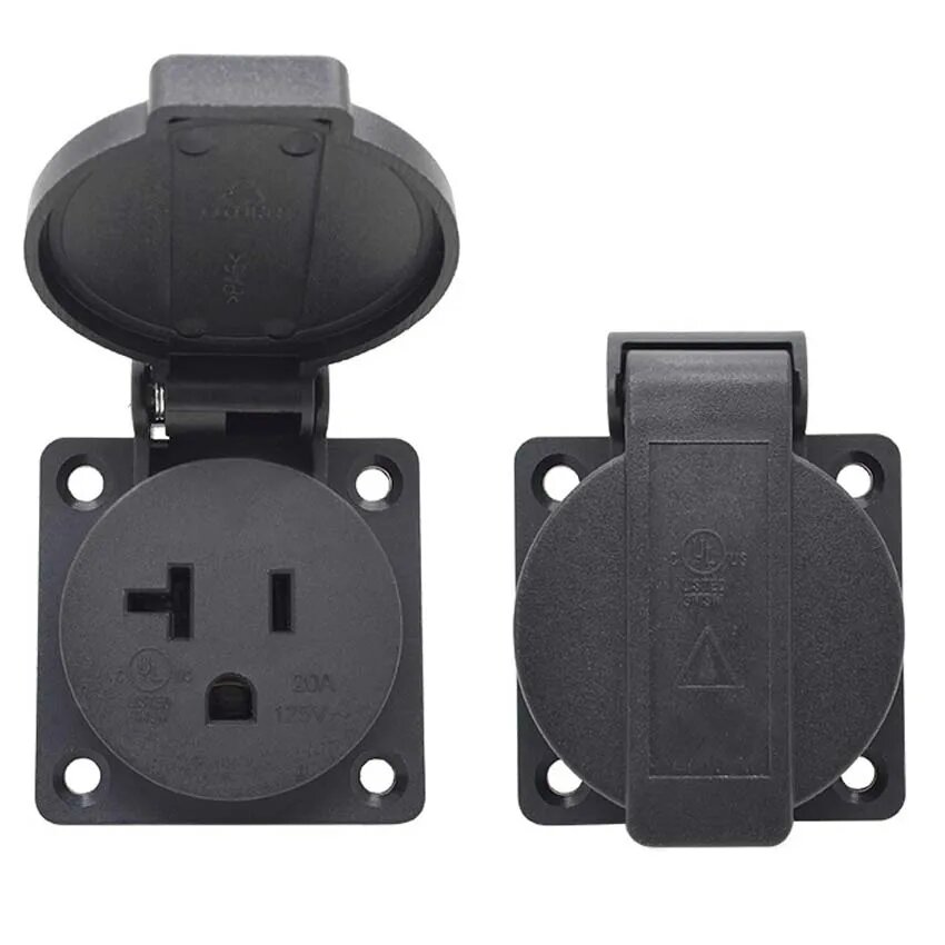 Водонепроницаемая розетка 20A Socket, 125В, черная