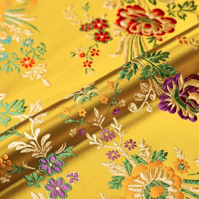 Парчовая жаккардовая ткань с цветочным узором для шитья jinhuang