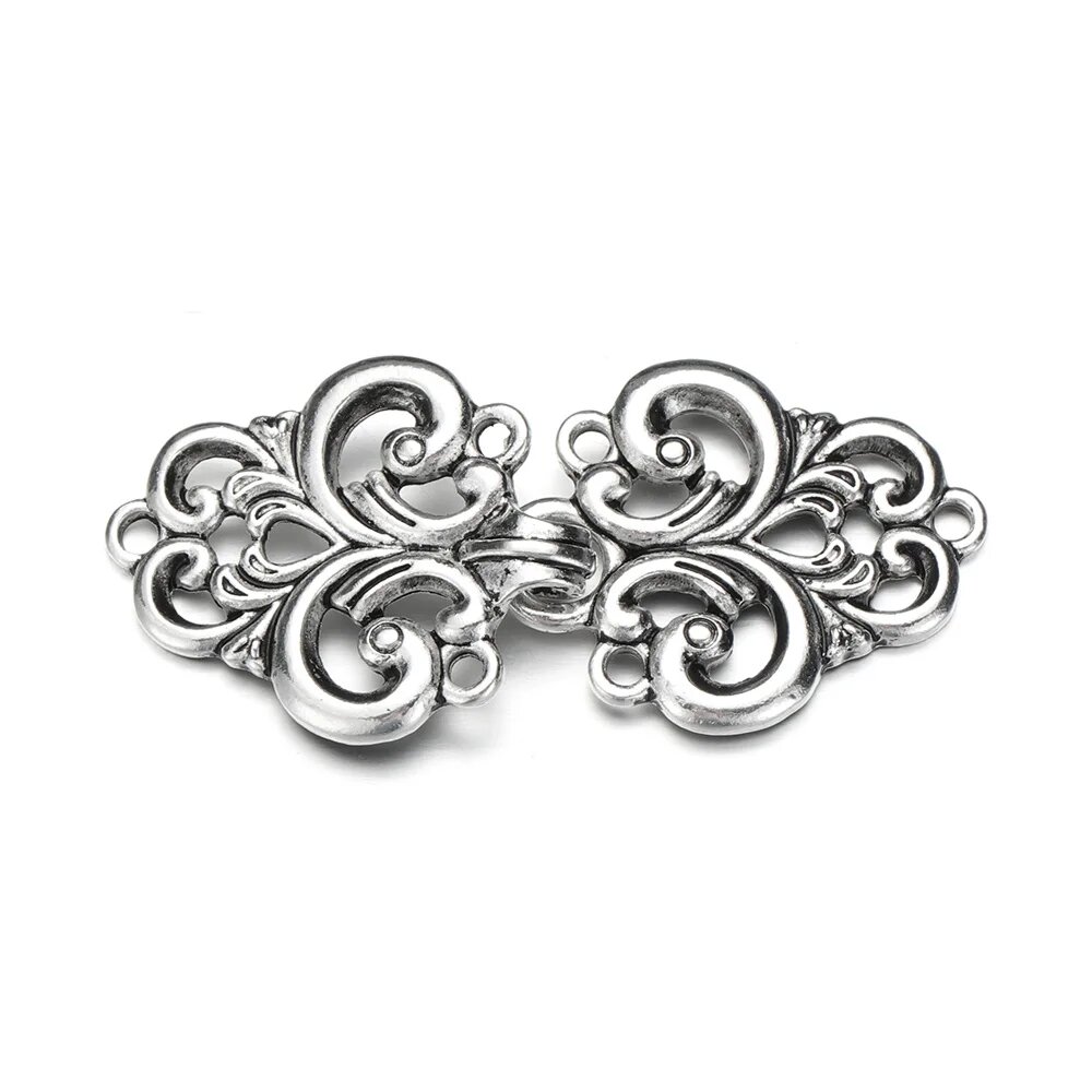 Серебряный зажим для кардигана, Antique Silver