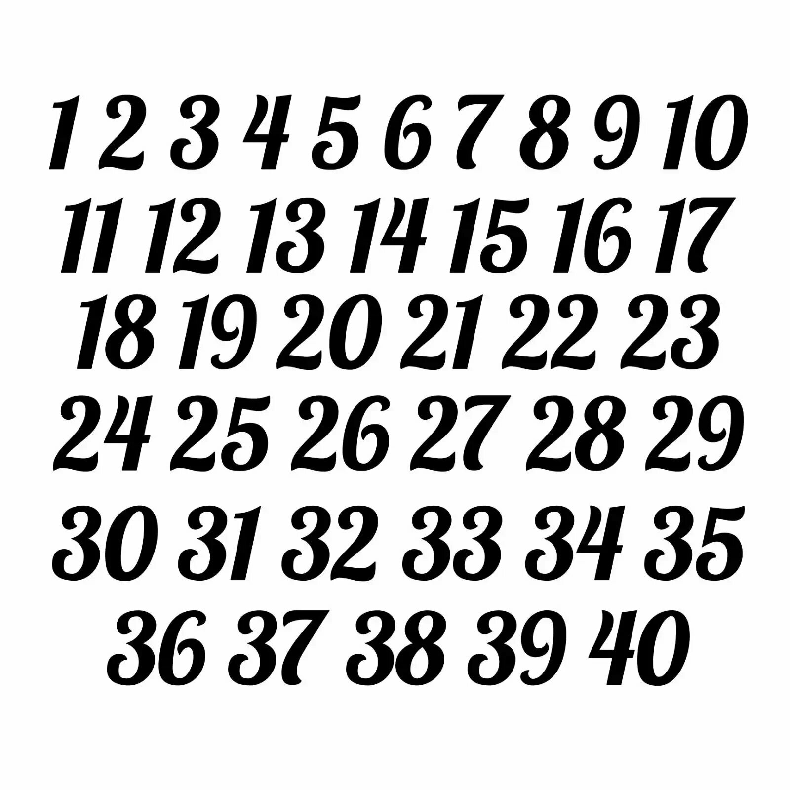 Виниловые наклейки с итальянскими цифрами, белые, 7.6 см