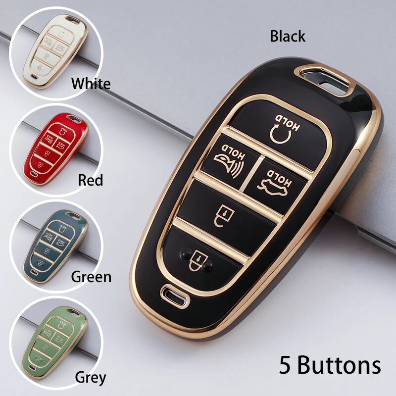 Чехол для ключа Black 5 Buttons Hyundai