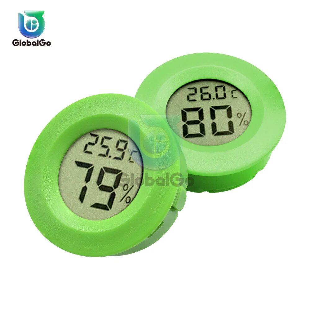 Термогигрометр цифровой круглой формы Green-1pcs