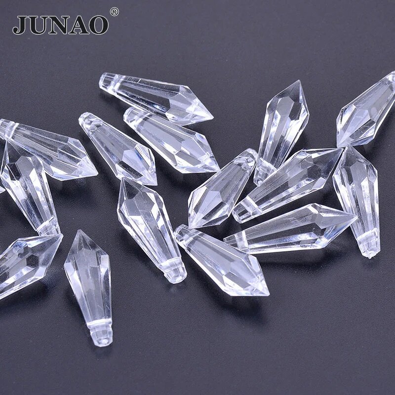 JUNAO Акриловые кристаллы 10*30 мм 20pcs 10x30mm Drop