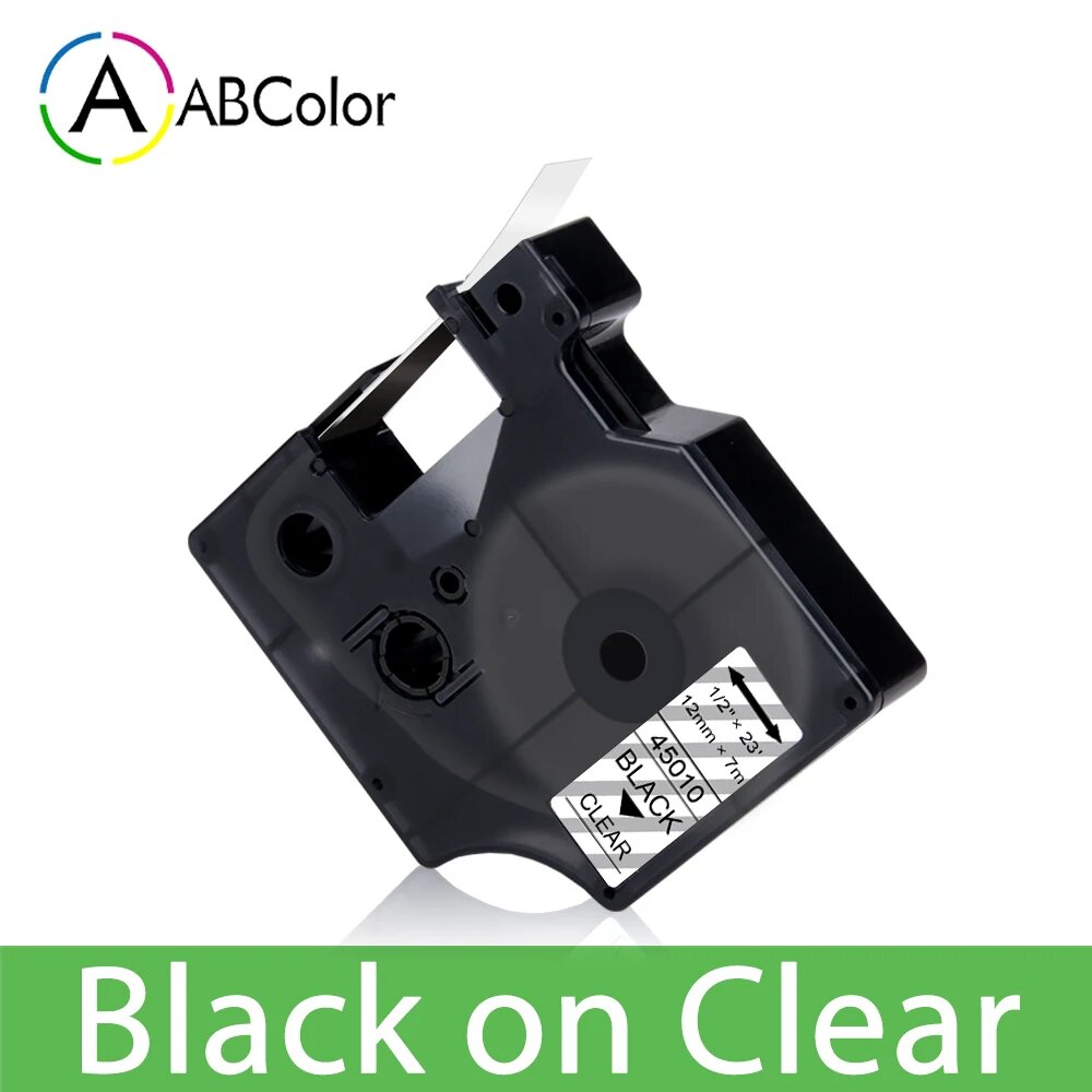 Лента для принтера этикеток 6 мм Black on Clear