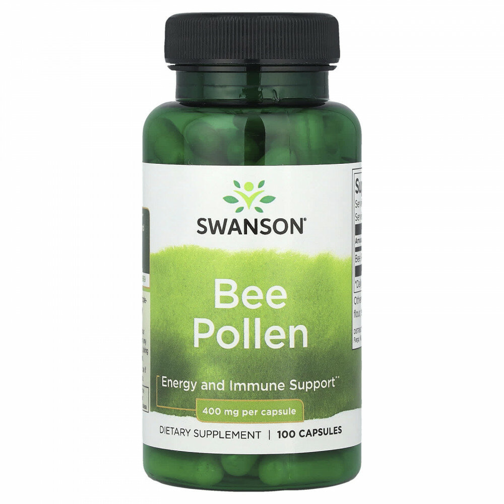 Swanson Vitamins, Пчелиная пыльца, 400 мг, 100 капсул