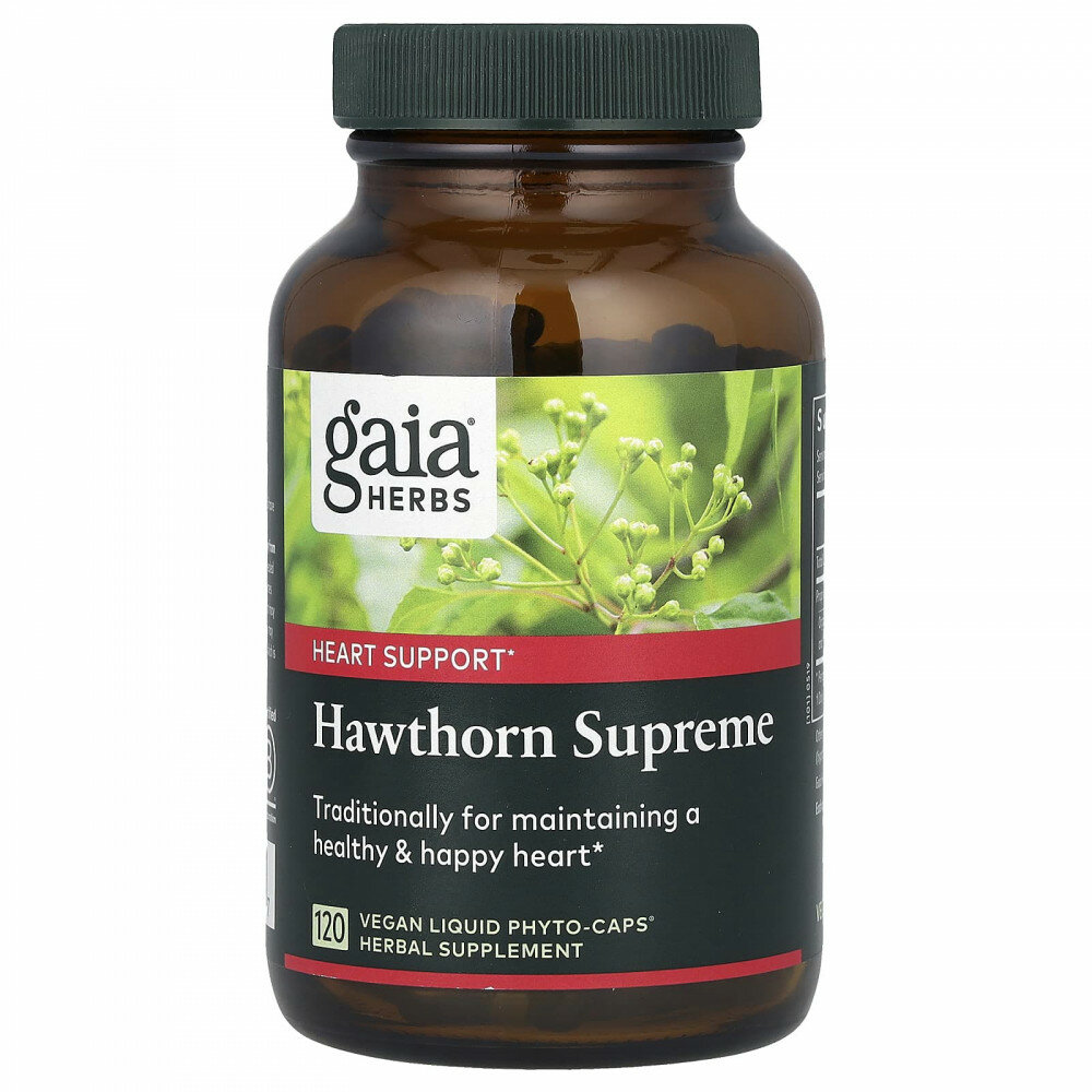 Gaia Herbs, Hawthorn Supreme, 120 капсул Liquid Phyto-Caps (500 мг в 1 капсуле)