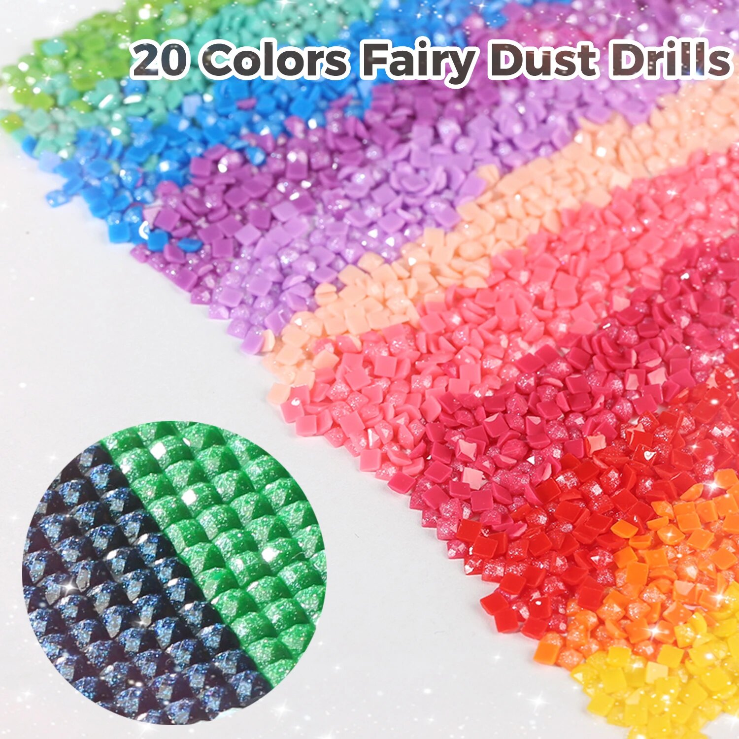 Fairy Dust Diamonds, 20 цветов, 2.5 мм, 1000 шт, Forever Young