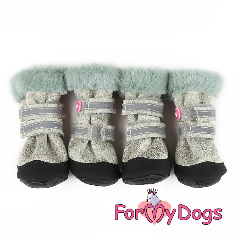 For my dogs Сапоги для собак зимние РП с усиленным носком серые ц/кр р.3