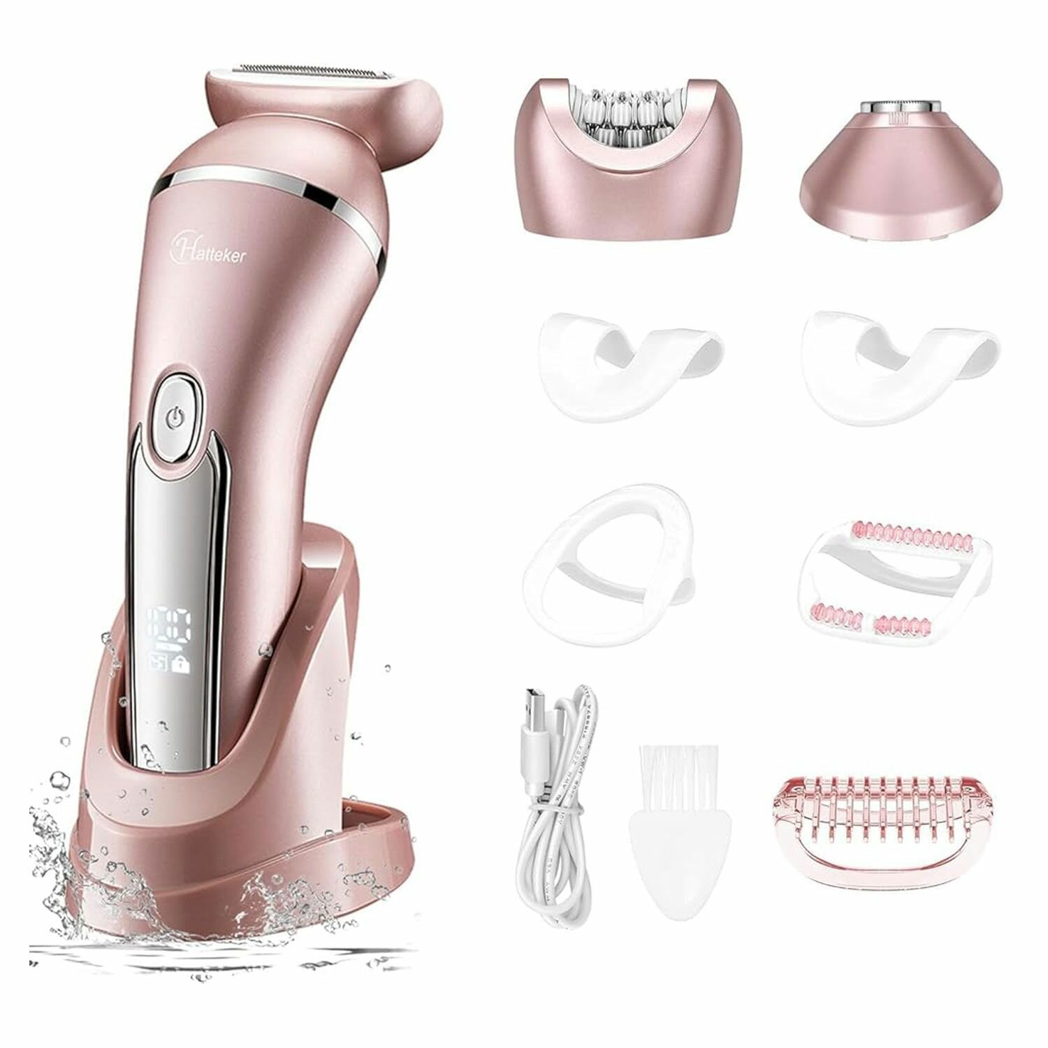Эпилятор женский электрический Hatteker Эпилятор "три в одном", гладкая кожа, подходит для всего тела, удаляет волосы на теле