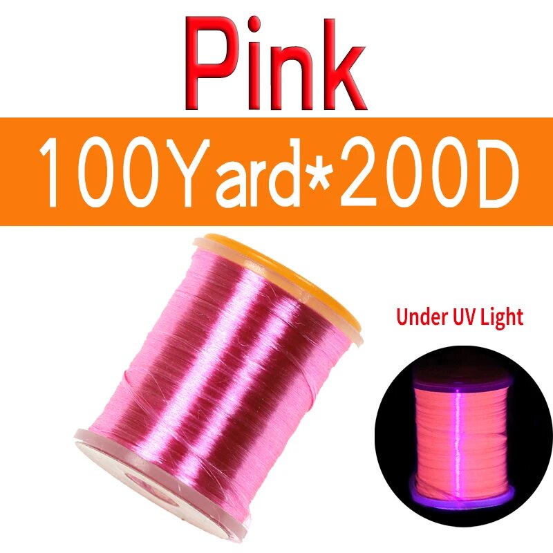 WIFREO 200D УФ нить для вязания мушек Розовый, 1pc UV Pink