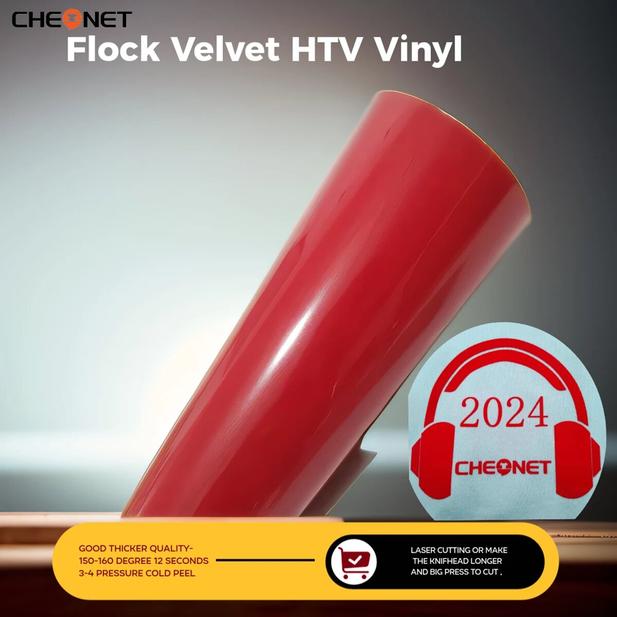 CHEONET бархатный флок винил для термопечати Фиолетовый, Red