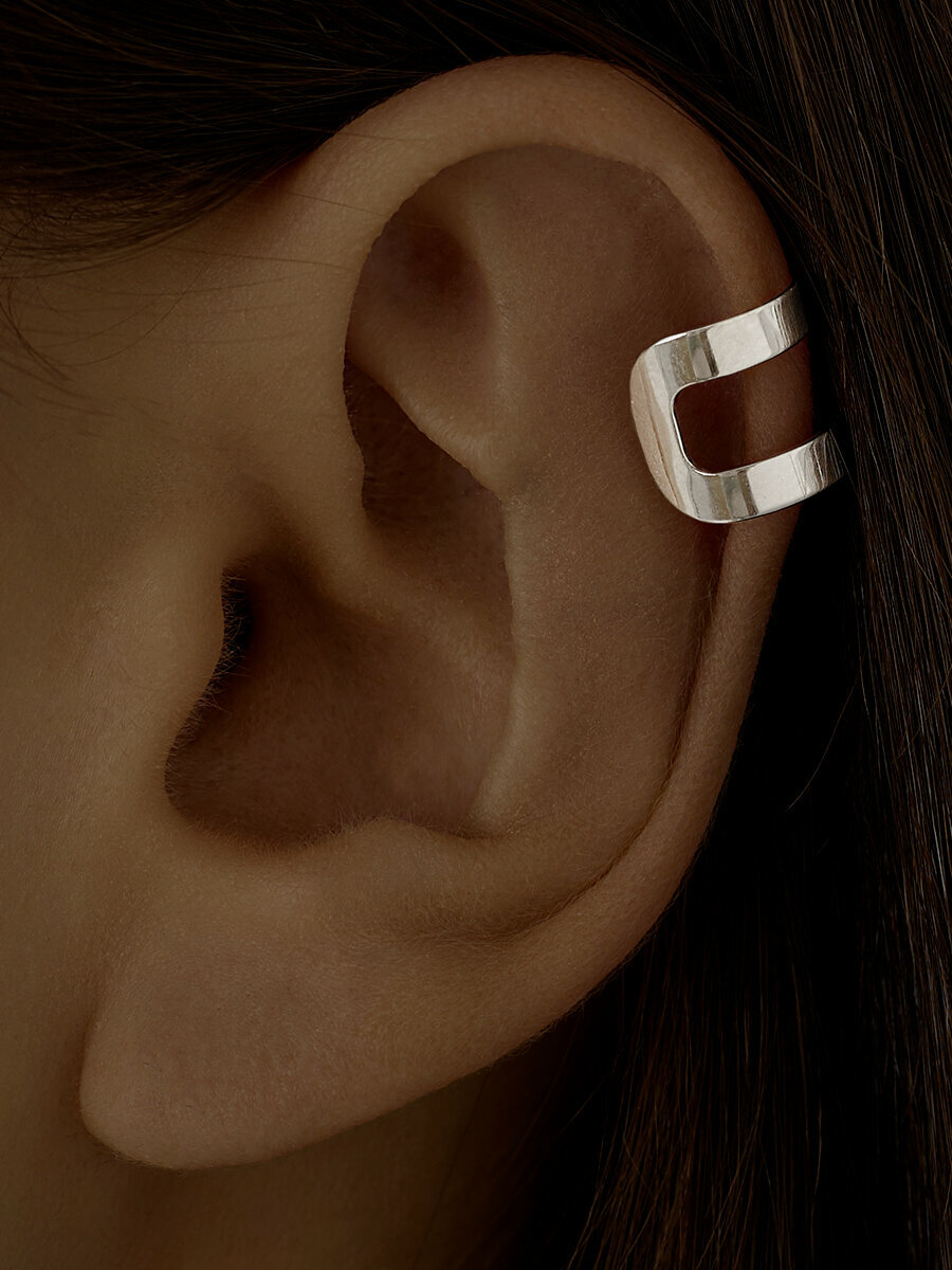 Кафф, серебро, 925 проба, родирование