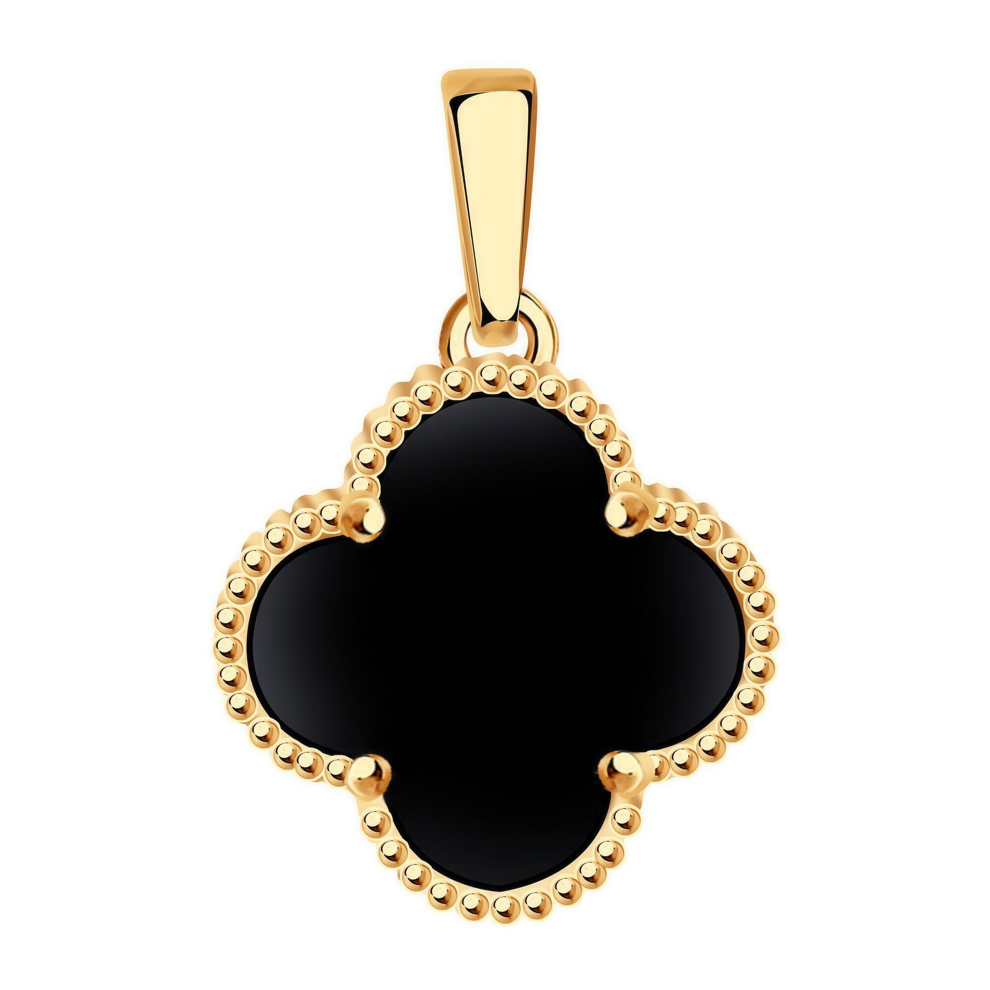 Подвеска, красное золото, 585 проба, оникс