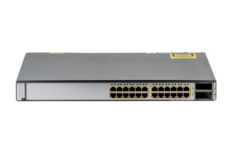 Коммутатор CISCO WS-C3750E-24TD-E 24 * 10/100/1000 ports, 2 X2-based 10 GE, 64-Gbps, high-speed StackWise Plus stacking, 68-Gbps, wire rate backplane, Field-replaceable 265WAC power supply and fan tray, 1 rack unit (RU) stackable multilayer switch, IPv6, .