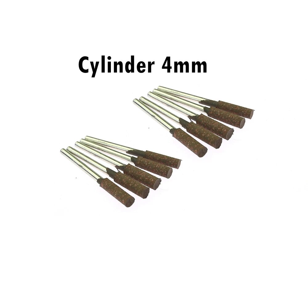 10 шт, резина с креплением на вал 3 мм и абразивной шлифовальной головкой для полировки пресс-форм, роторные электроинструменты SR 4mm Cylinder