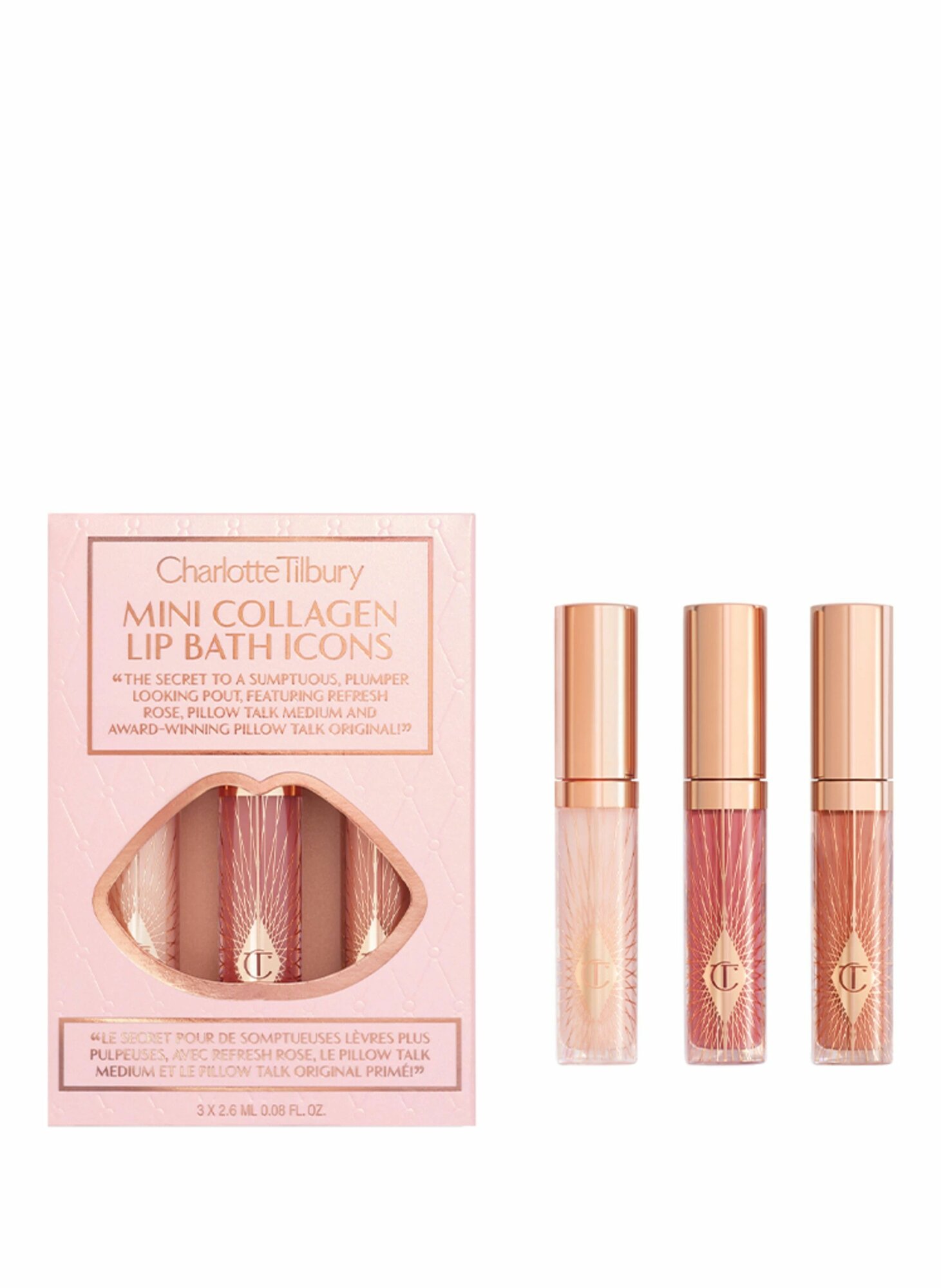 Charlotte Tilbury Набор из трех блесков для губ MINI COLLAGEN LIP BATH ICONS