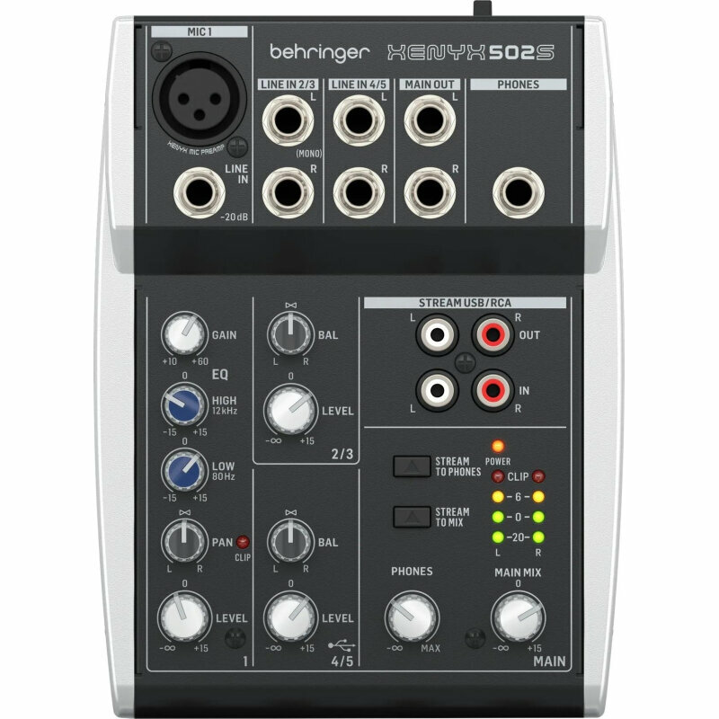 Микшерный пульт Behringer Xenyx 502S, аналогов. 5 вх, USB интерф. для стрим, 2195892