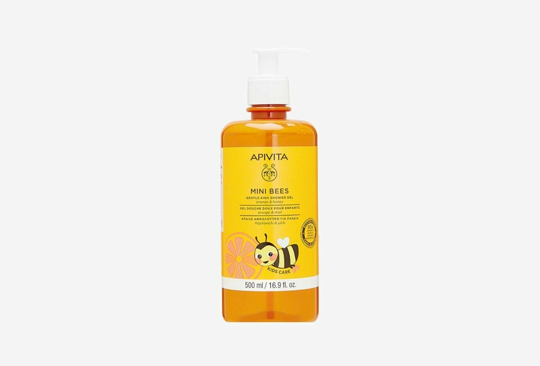 Детский нежный гель для душа APIVITA MINI BEES orange & honey 500 мл