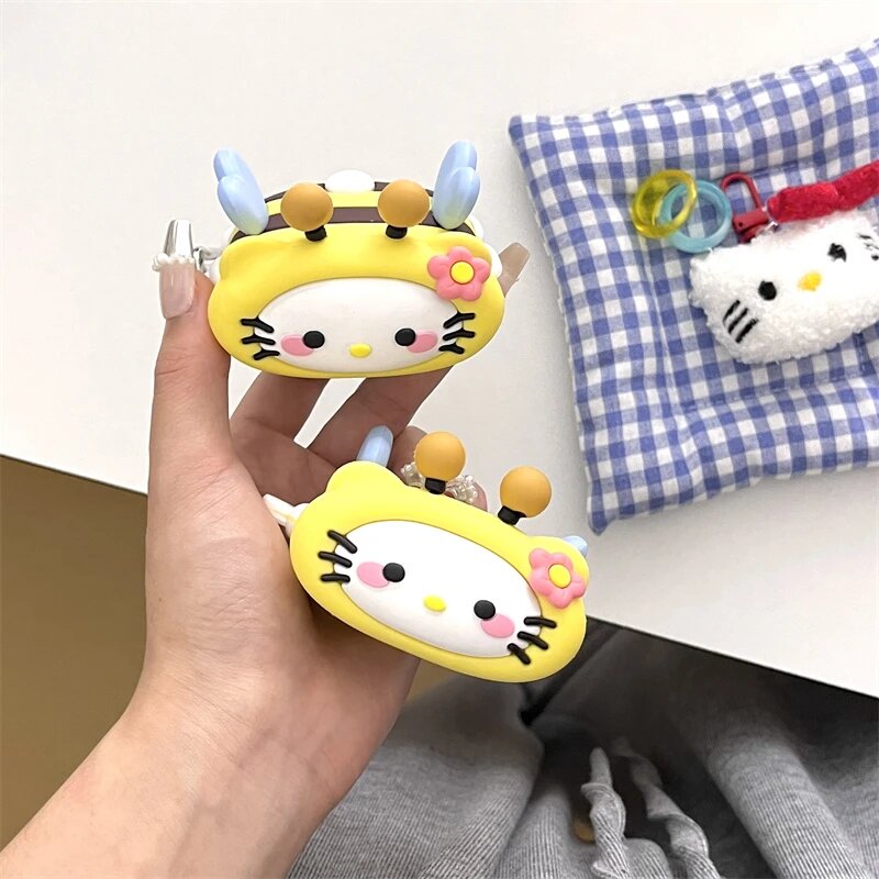 Мягкий силиконовый чехол Cute Honeybee KT для Airpods 4 (2024), милый чехол для наушников AirPods Pro 2nd 3 1 2, зарядное устройство для наушников