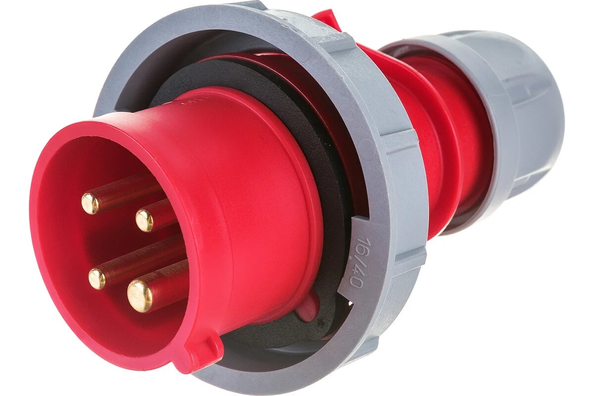 PCE кабельная вилка 16A 380V 3P+E IP67 0142-6 влагозащищённая соединительная для монтажа
