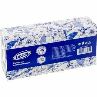 Luscan Салфетки косметические 2 слоя, 100 шт/уп