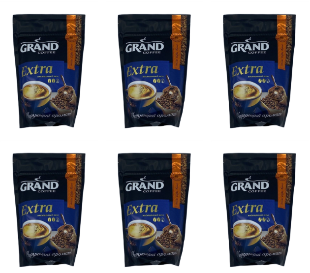 GRAND Кофе растворимый Extra, сублимированный, 95 г, 6 шт