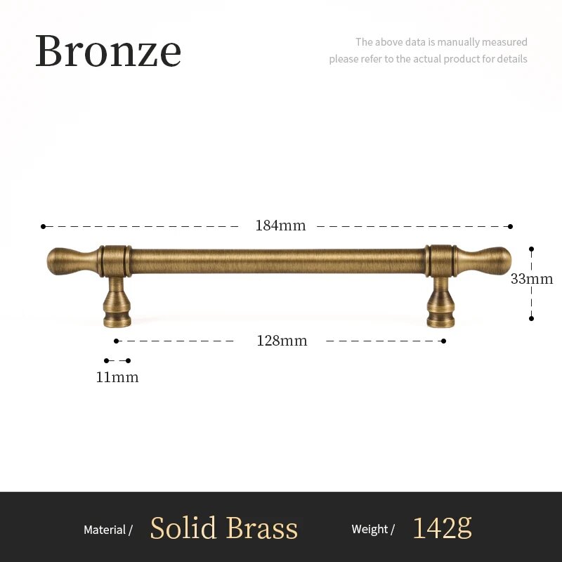 Сантая Ручки для шкафов латунные бронзовые Hole spacing-128mm