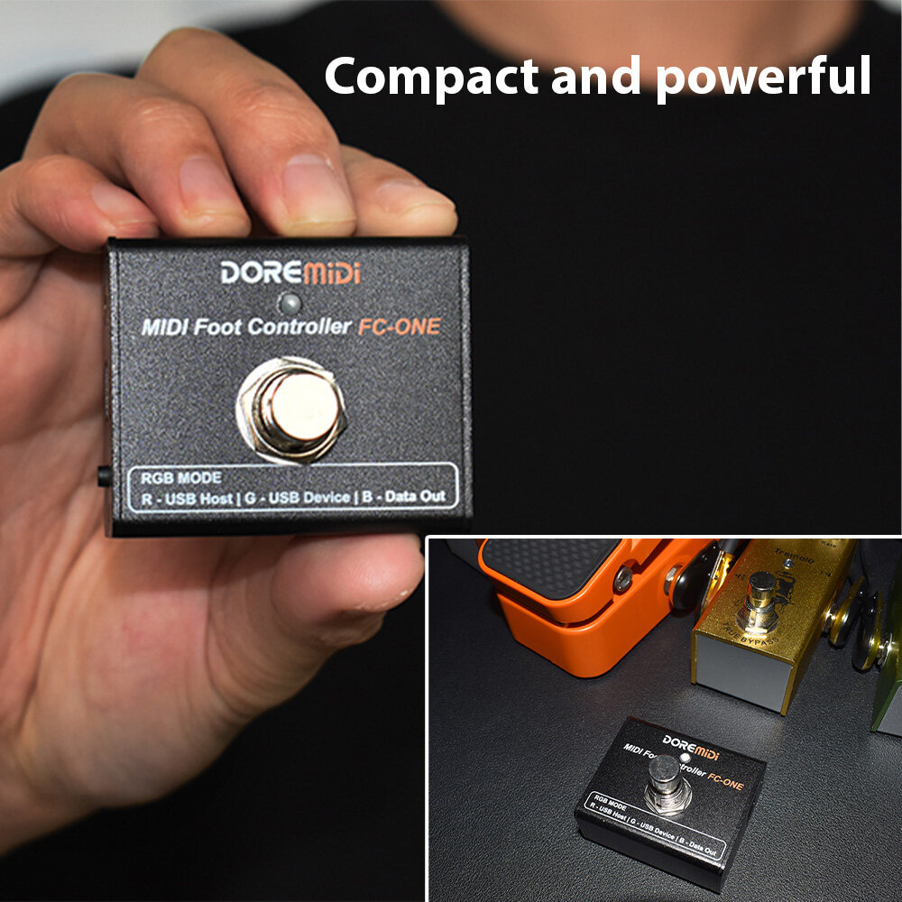 Ножной контроллер MIDI DOREMiDi для электрогитары, педаль эффектов MIDI Plug and Play, порты MIDI-выходов DIY, сообщения CC/PC/NOTE, различные режимы триггера, портативный MID