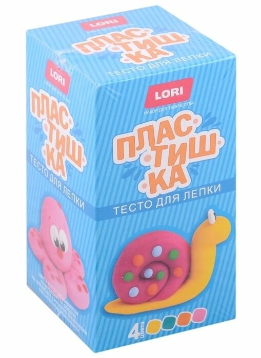 Тесто для лепки LORI пластишка, № 22 4 цвета по 50 г (Тдл-034)