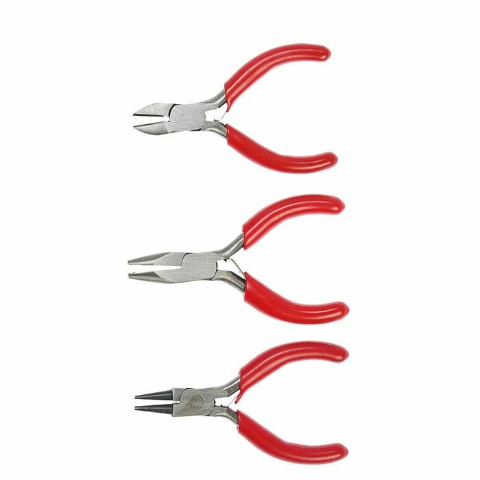 Набор инструментов LOM круглогубцы, длинногубцы и бокорезы, обрезиненные рукоятки, 80 мм