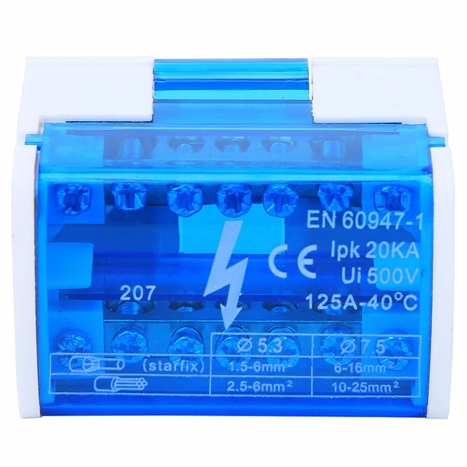 Двухуровневая клеммная коробка с прозрачной крышкой 207