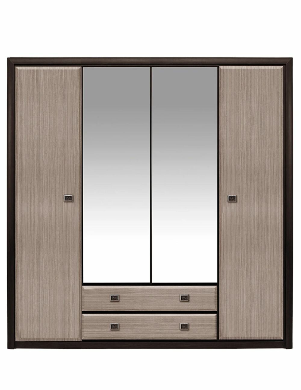Большой шкаф с двумя зеркалами Nord Mirror венге штрокс SZF4D2S