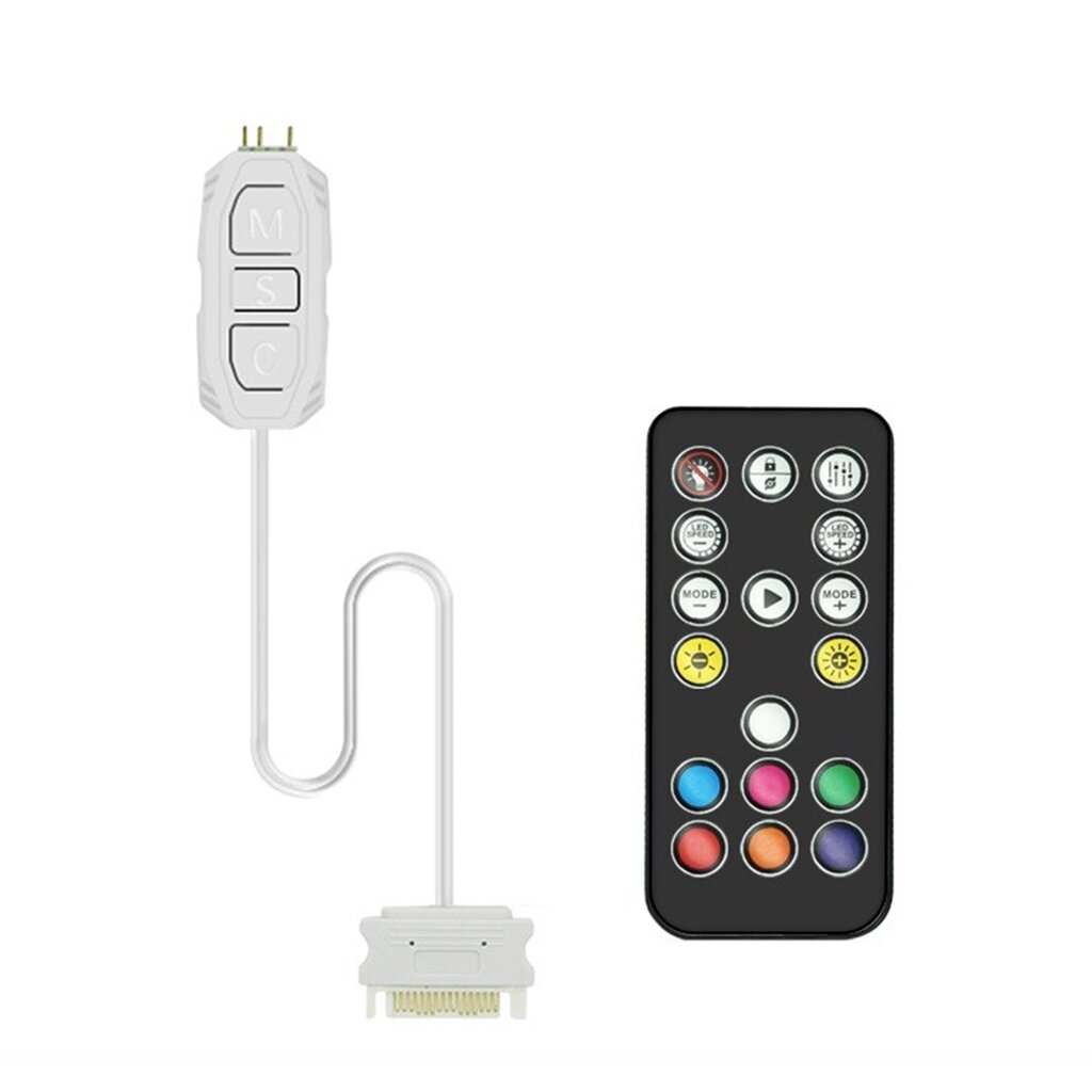 1 комплект контроллера ARGB с кнопкой дистанционного управления, белый