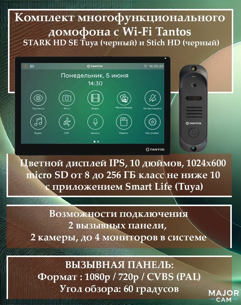 Комплект Stark HD SE Tuya (черный) и Stich HD (медь)