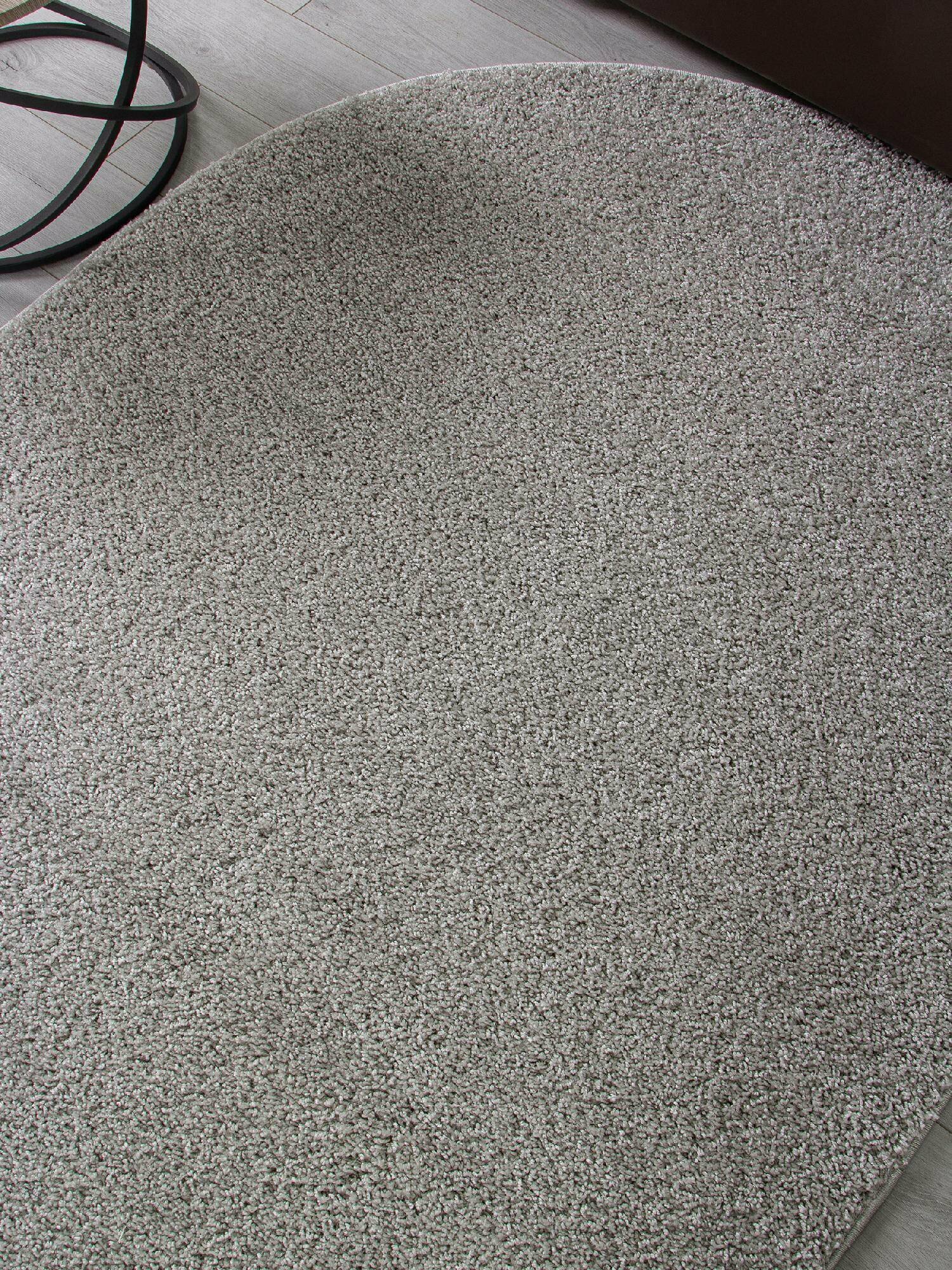 Ковер Овальный на пол в спальню в гостиную 200х300 см однотонный ворс 25 мм шегги 342696 KoverVDom