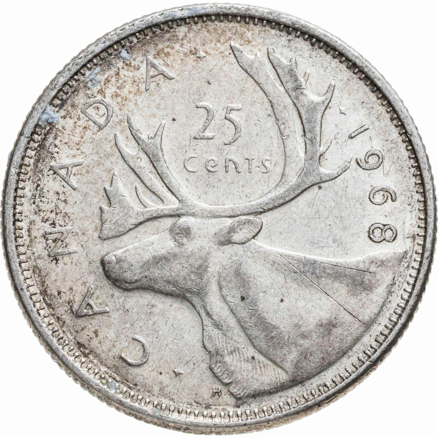 Канада 25 центов 1968, Никель, в сохранности VF-XF