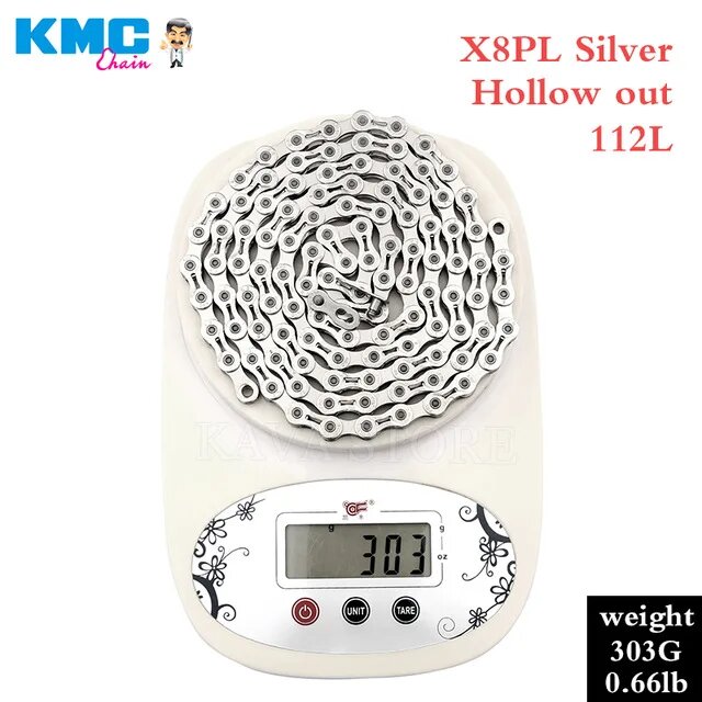 KMC цепь для велосипеда 6-12 скоростей Серебряный, 8S X8PL 112L