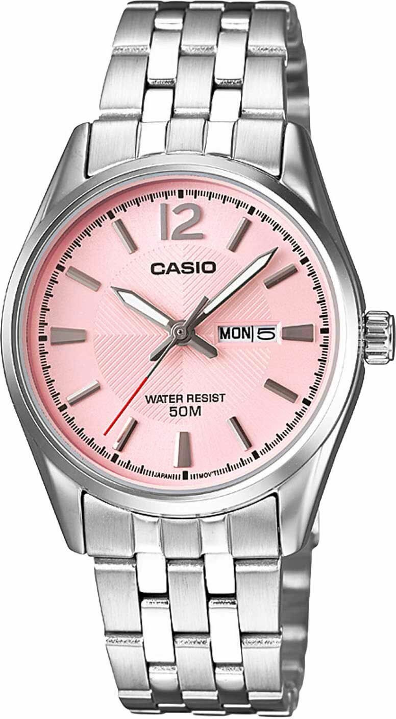 Наручные часы CASIO, серебряный, розовый